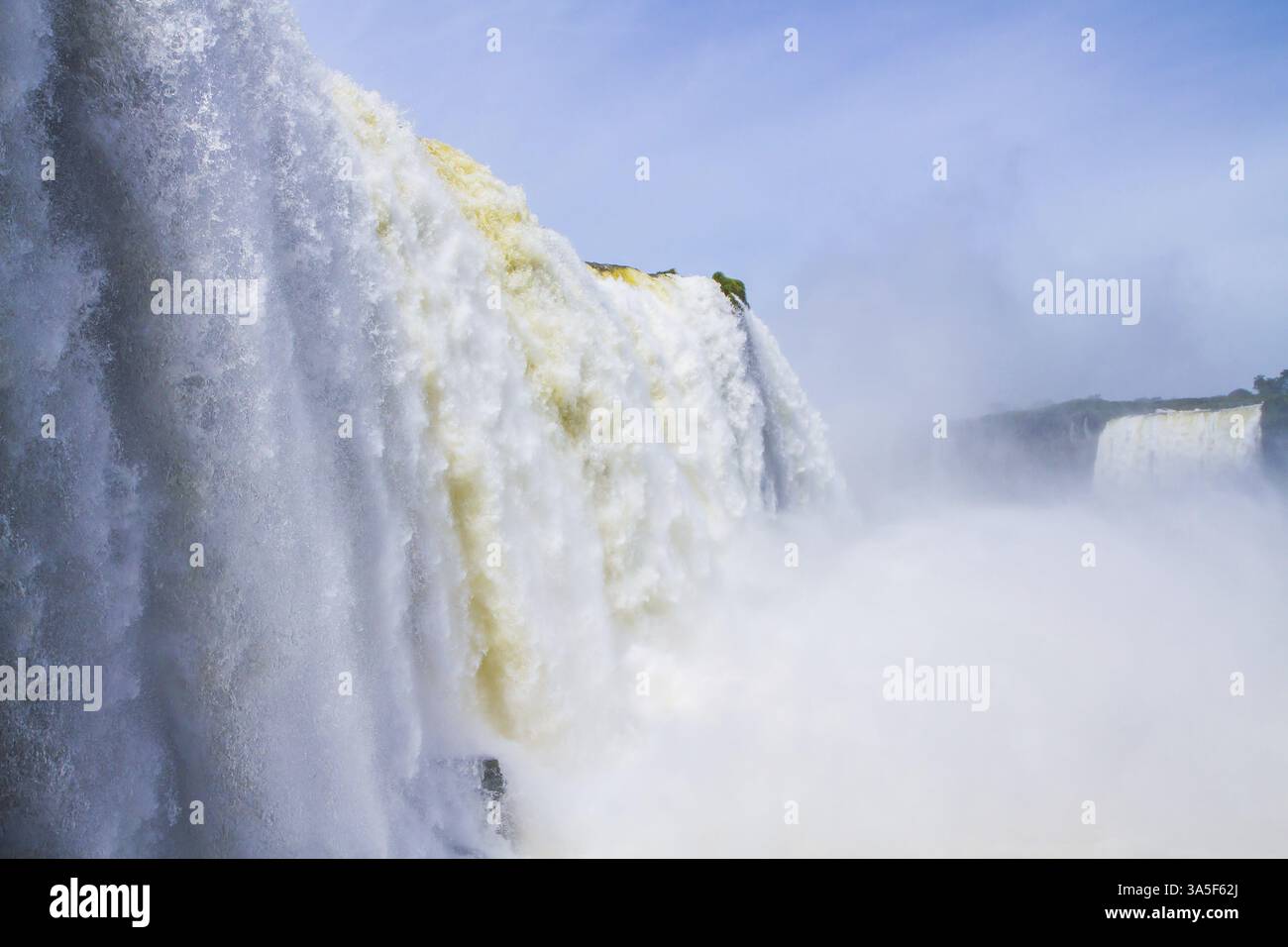 The world-famous Iguazu Falls. Water fog over Iguazu Falls on the ...