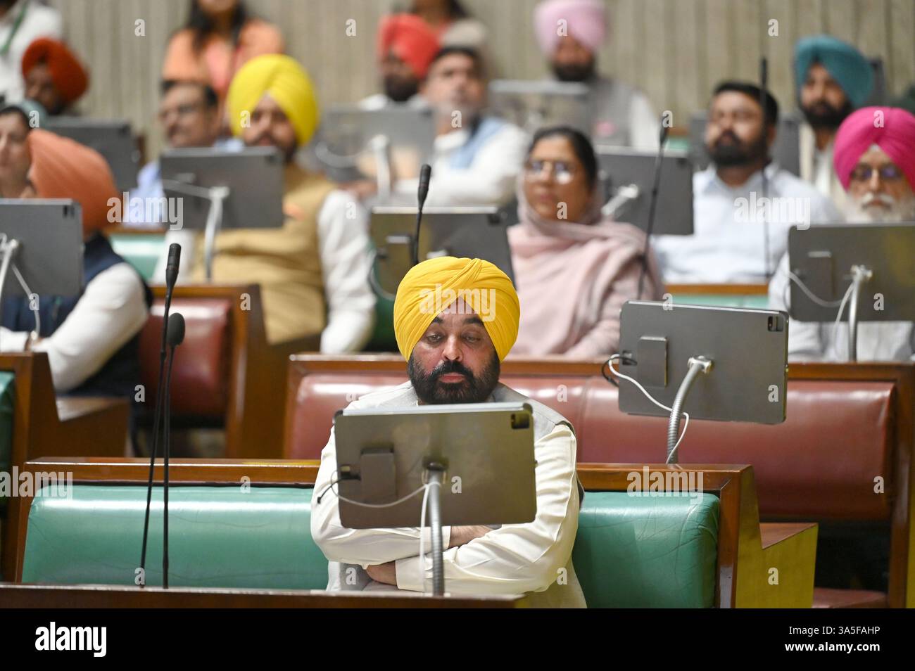 Chandigarh, India. 21st Mar, 2025. CHANDIGARH, INDIA - MARCH 21: Chief minister Punjab Bhagwant ...