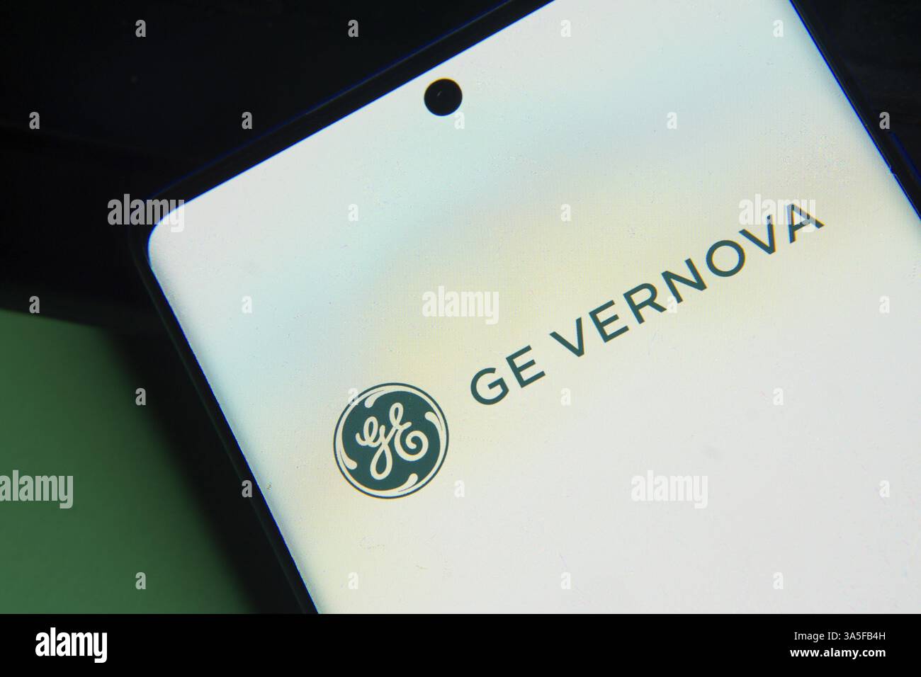 GE Vernova logo displayed on a smartphone screen Stock Photo - Alamy
