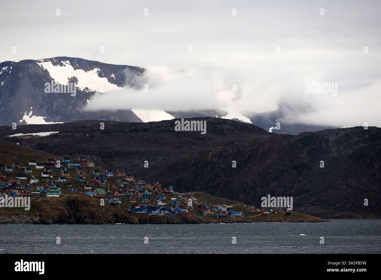 View of the coast from the small municipality of Upernavik, Greenland ...