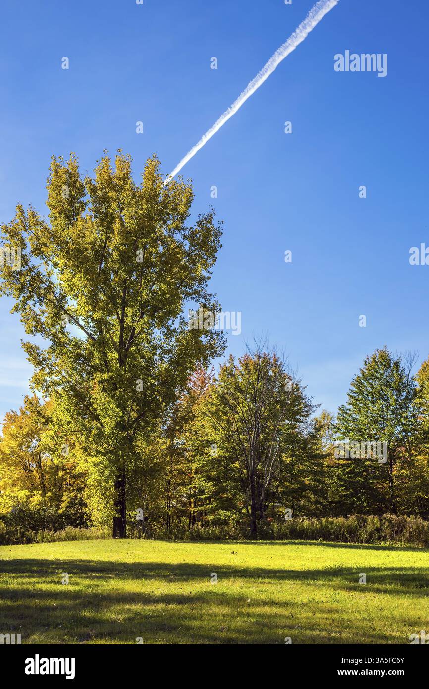 Golf Club in French Canada. Golf Course surrounded by beautiful autumn ...