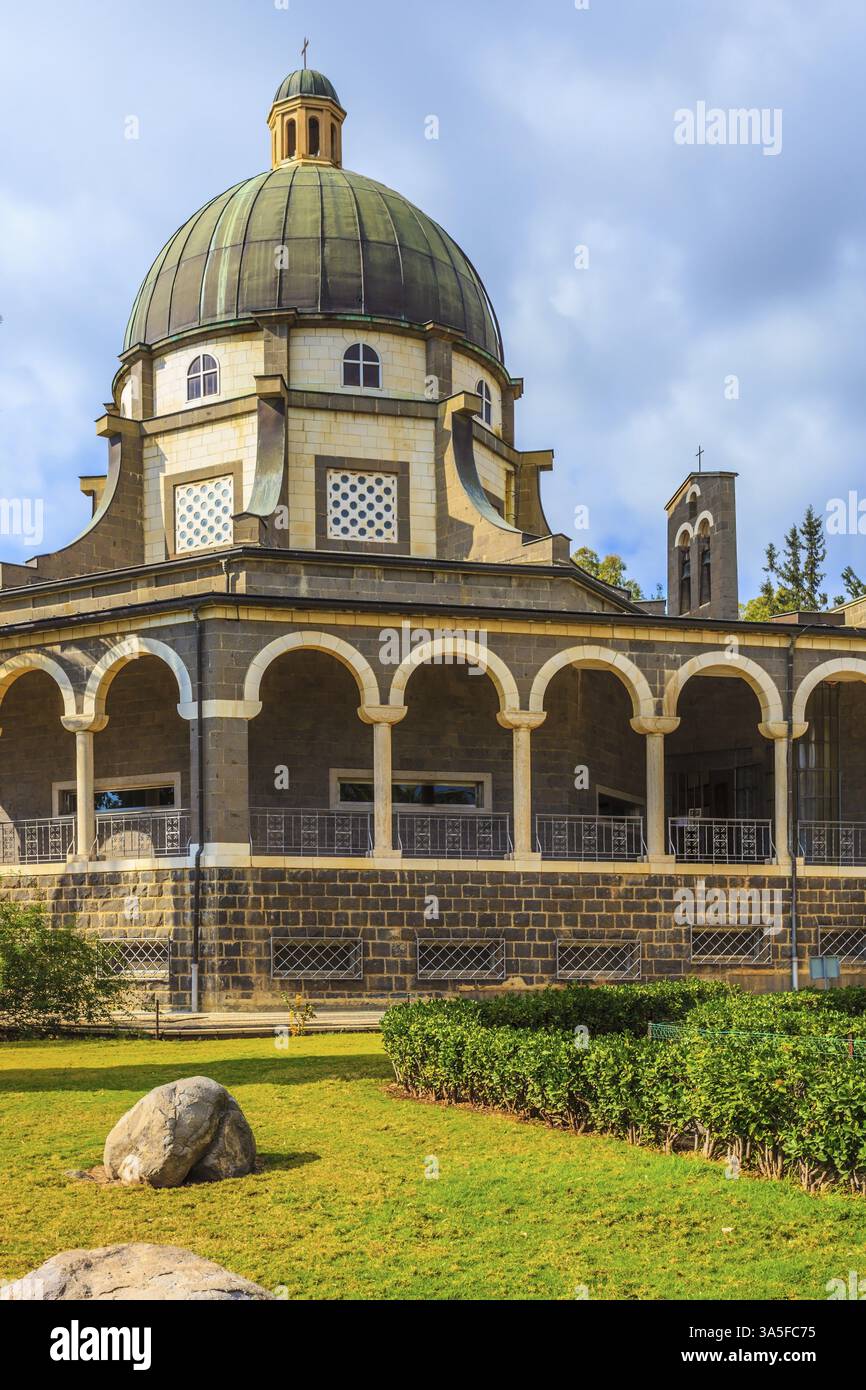 Middle East Sea of Galilee. Catholic church dedicated to the Beatitudes ...