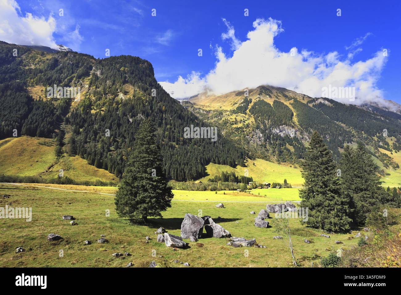 The beautiful sunny day in the national park Grossgloknershtrasse ...