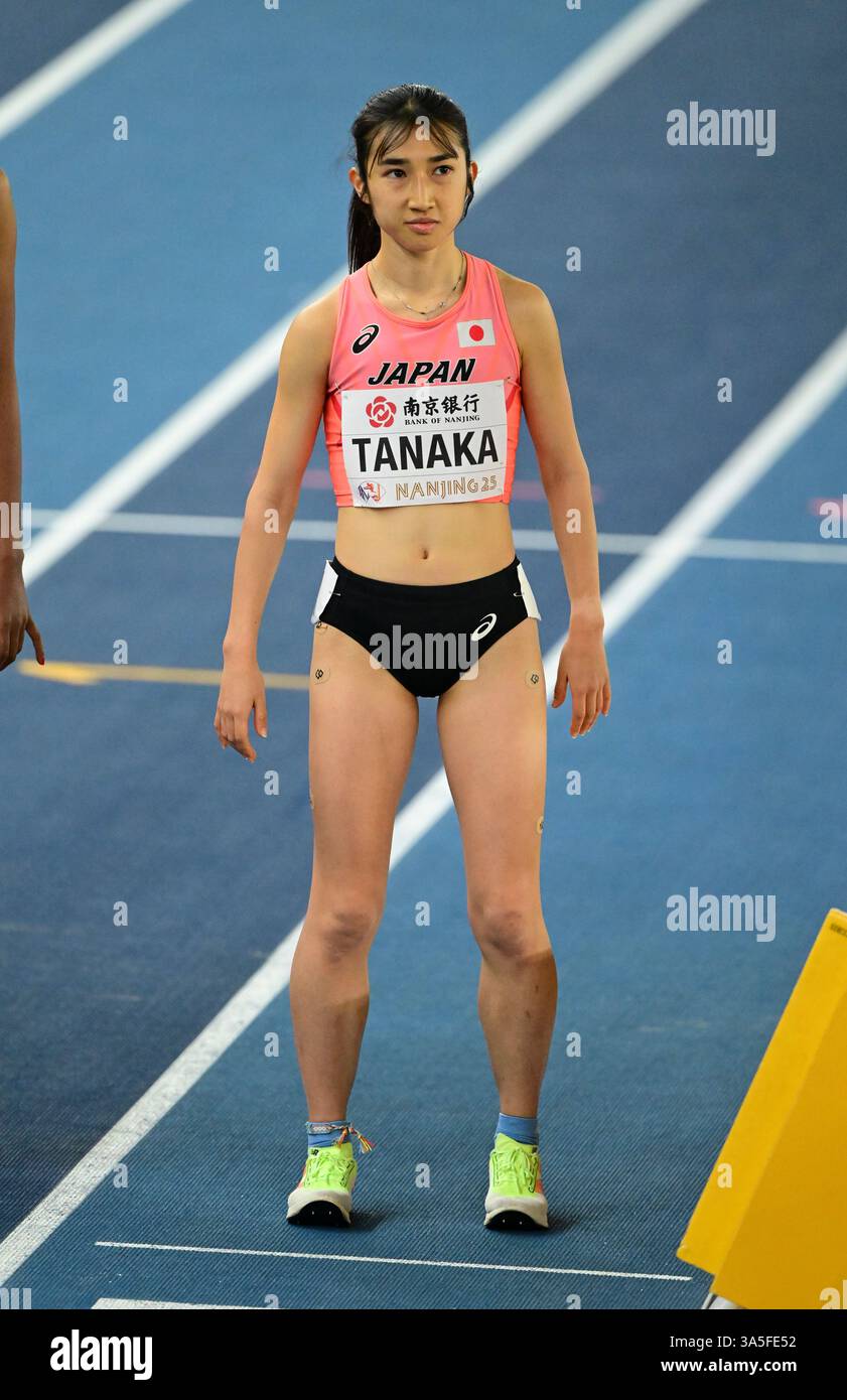 Nozomi Tanaka of Japan competing in the 3000m women’s final at the World Athletics Indoor ...