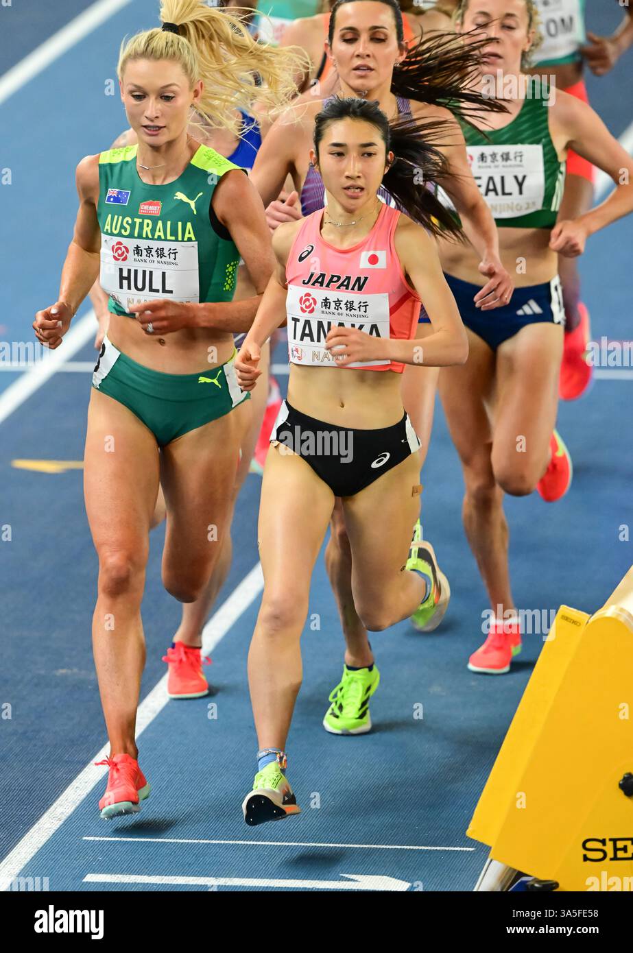 Nozomi Tanaka of Japan competing in the 3000m women's final at the World Athletics Indoor ...