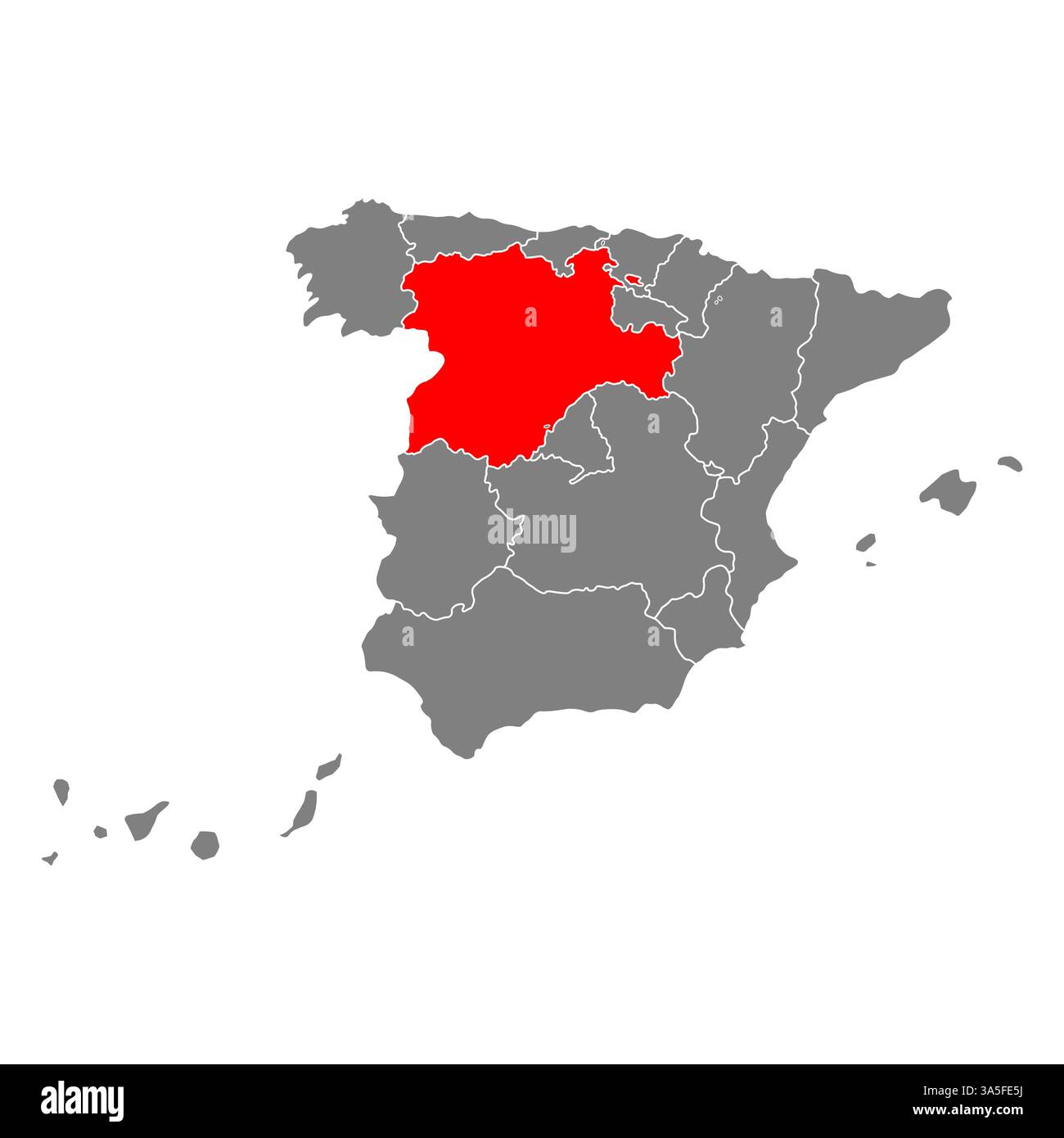 Castile and Leon of Spain map symbol shape, travel web flat vector ...