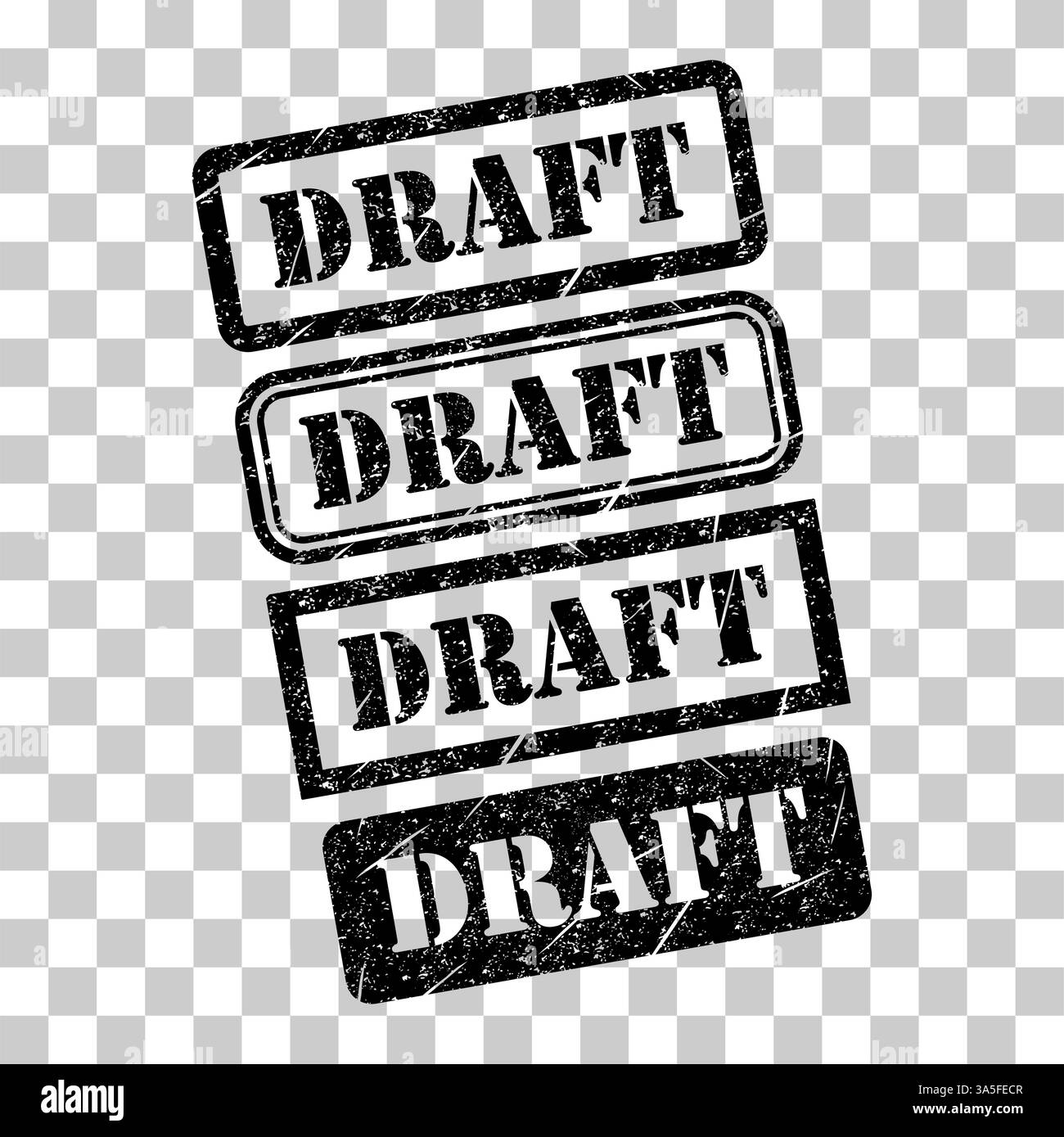 Set of Draft stamp symbol, label sticker sign button, text banner vector illustration Stock ...