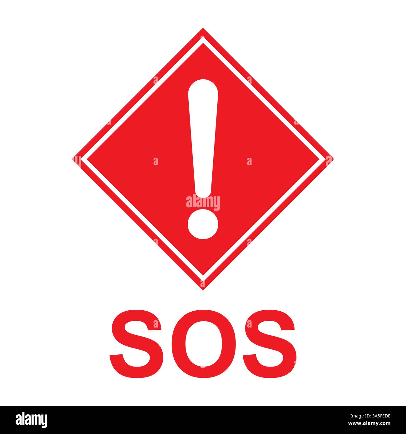 SOS help icon, safety support alert flat design, save vector ...