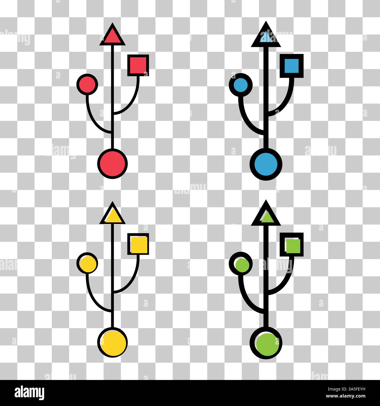 Set of USB icon technology, connect device sign, electronic portable ...