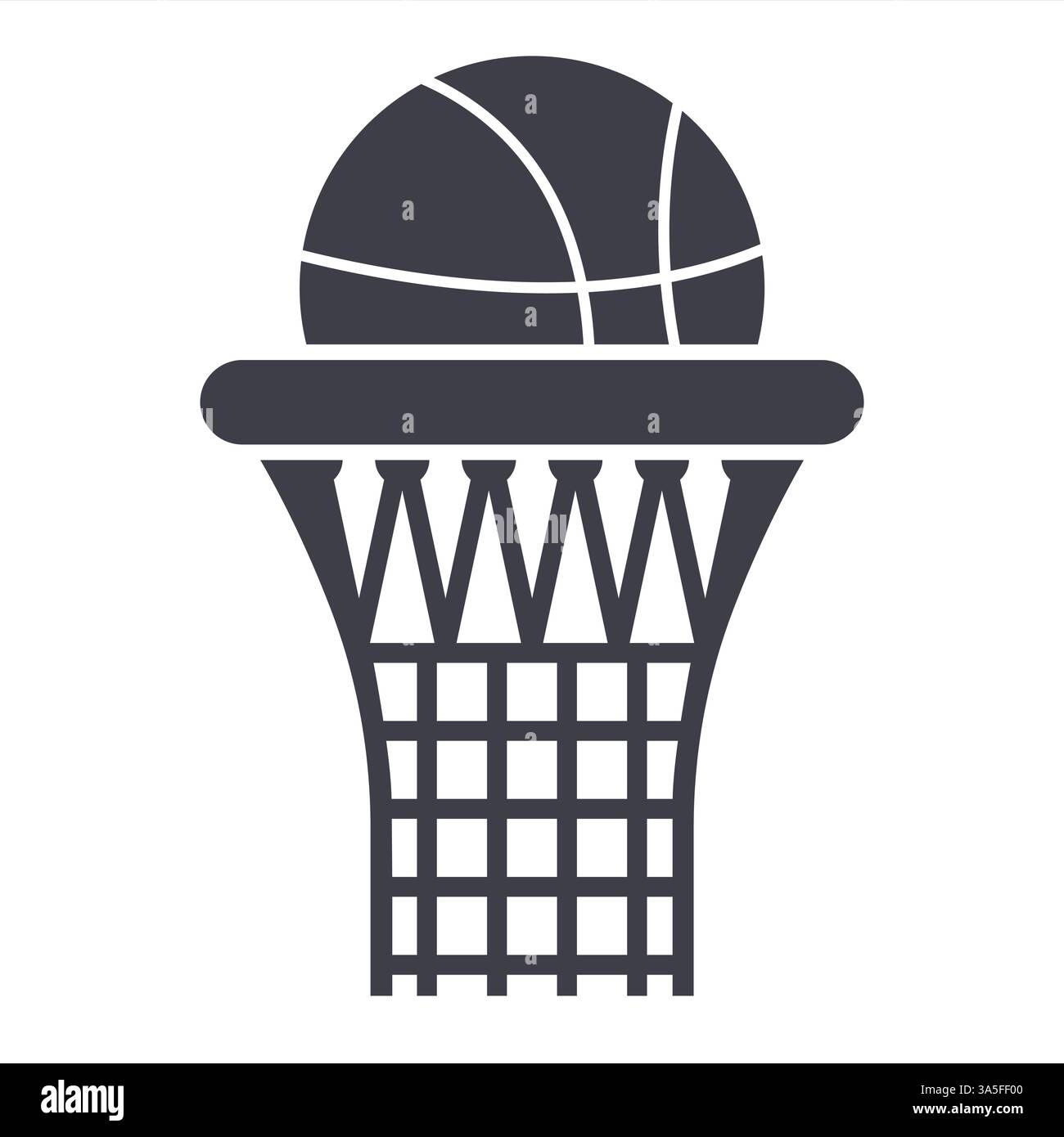 black basketball hoop icon. ball game flat illustration Stock Vector ...