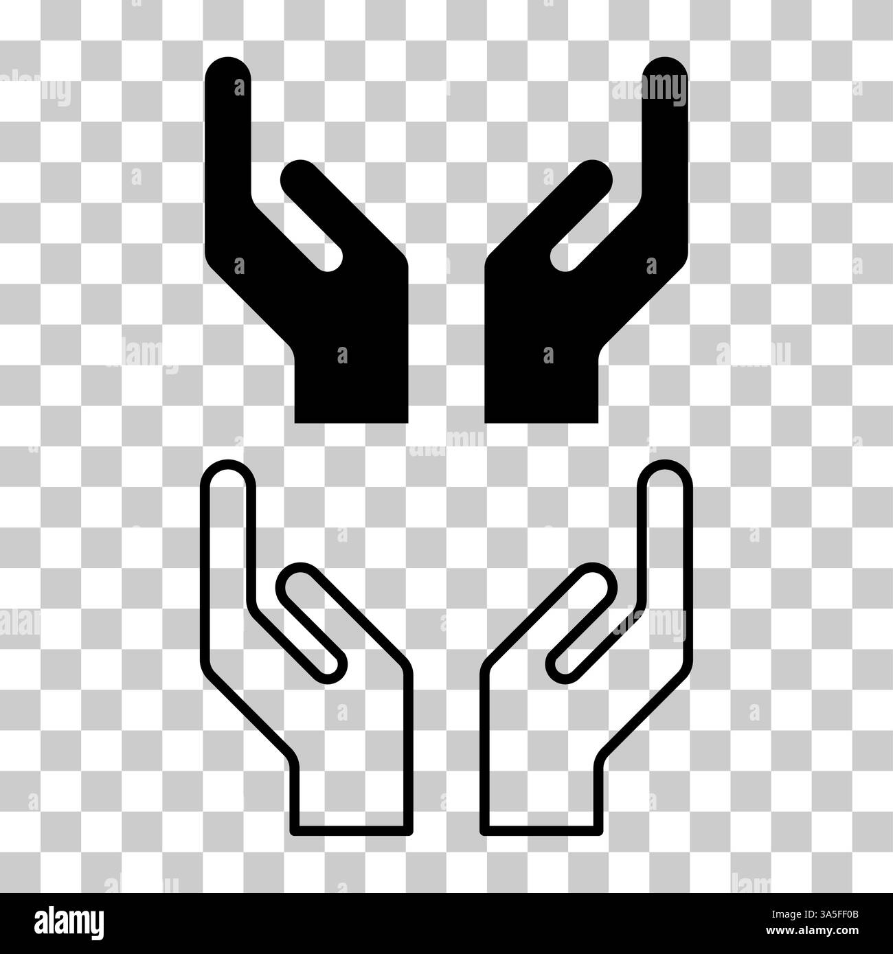 Set of Hope icon, human hand with empty symbol, help graphic design ...