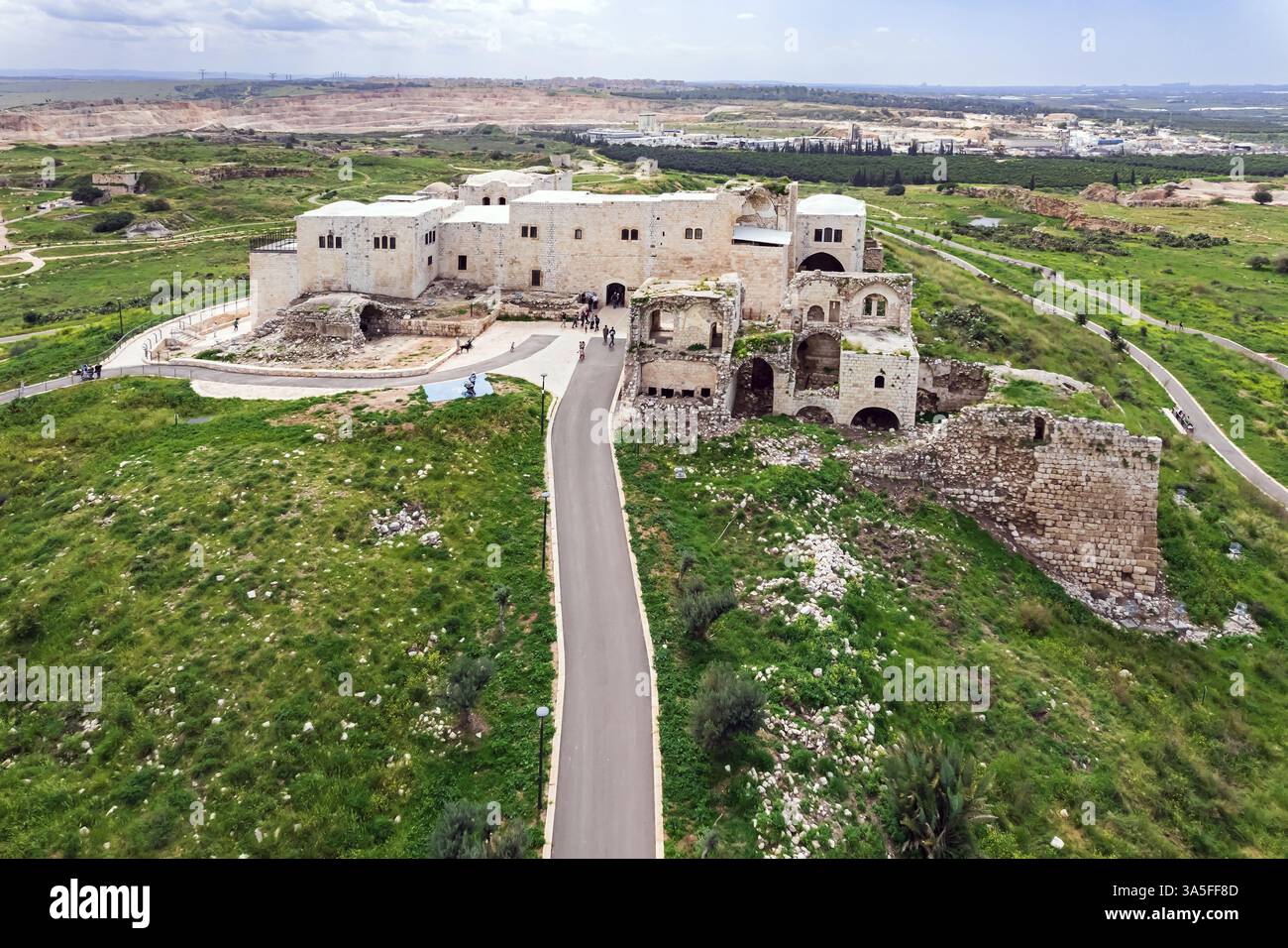 The remains of the walls of the Tel Afek fortress that existed two ...