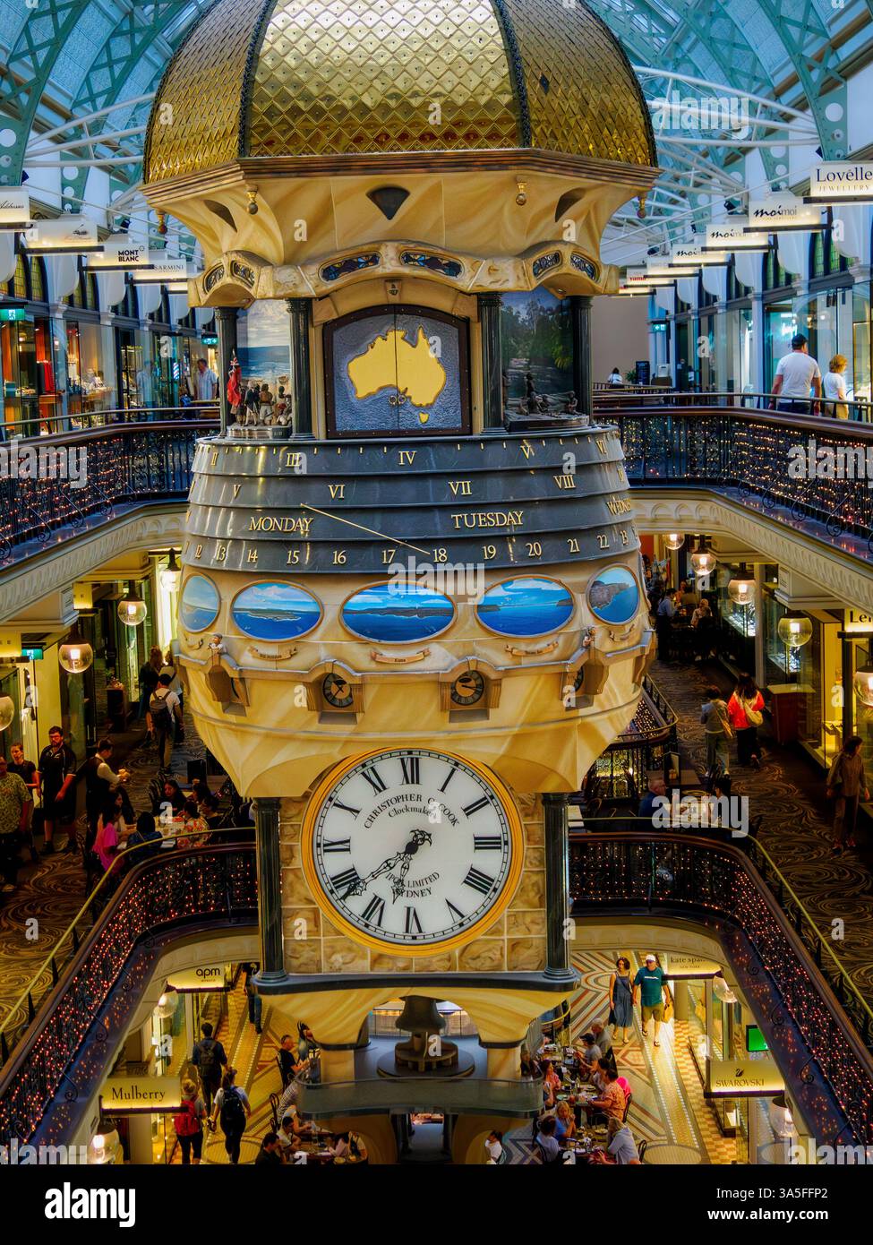 Antique hanging clock - Victoria Building, Sydney, Australia Stock ...