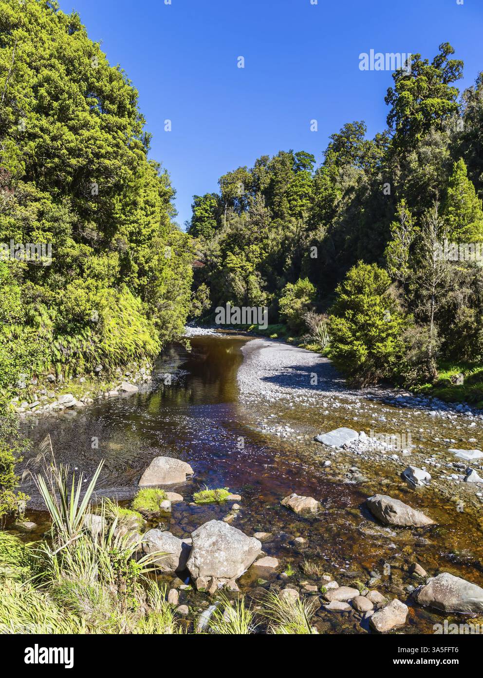 The most beautiful nature in the world. Stream with colorful water ...