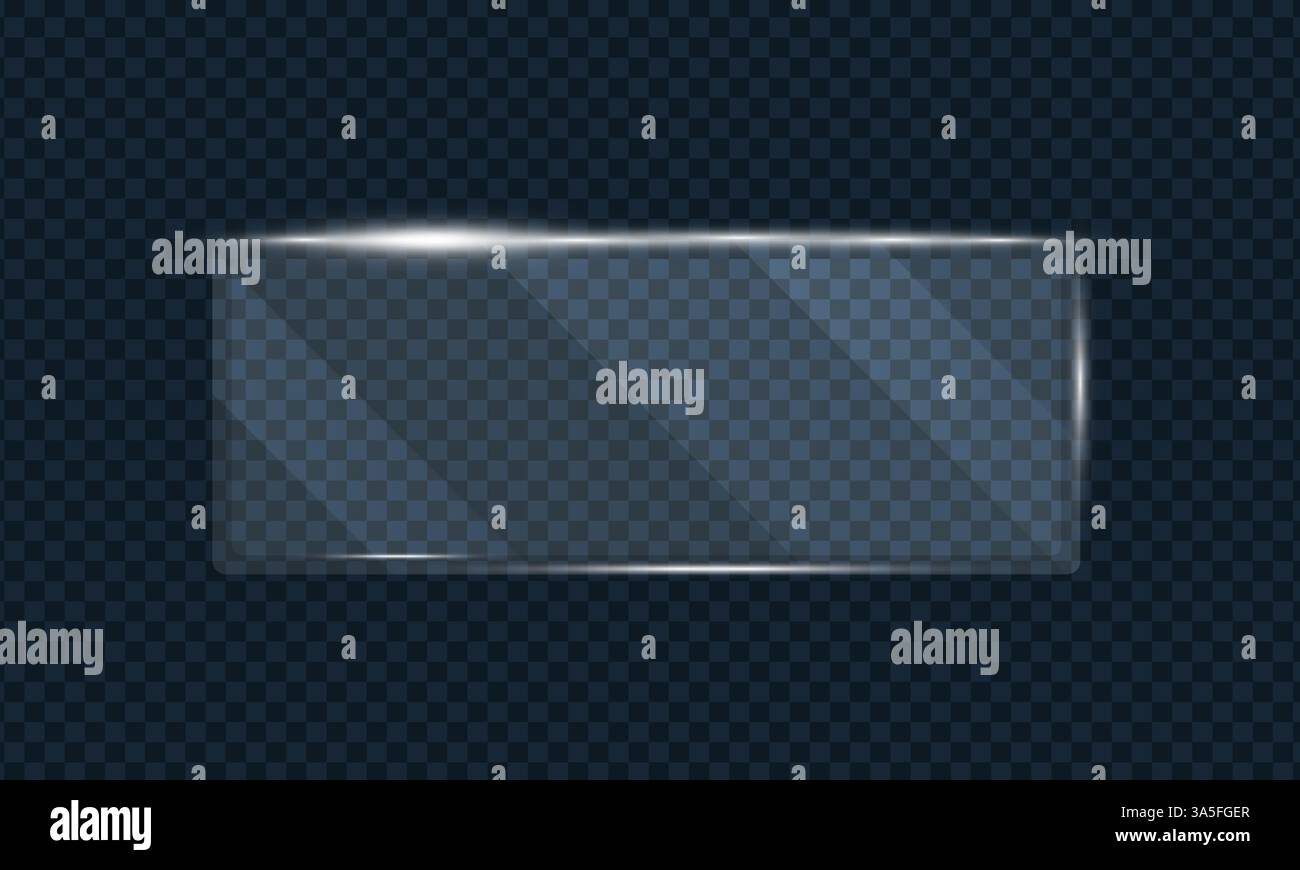 Glass transparent horizontal shape frame shining glare set, Glass ...
