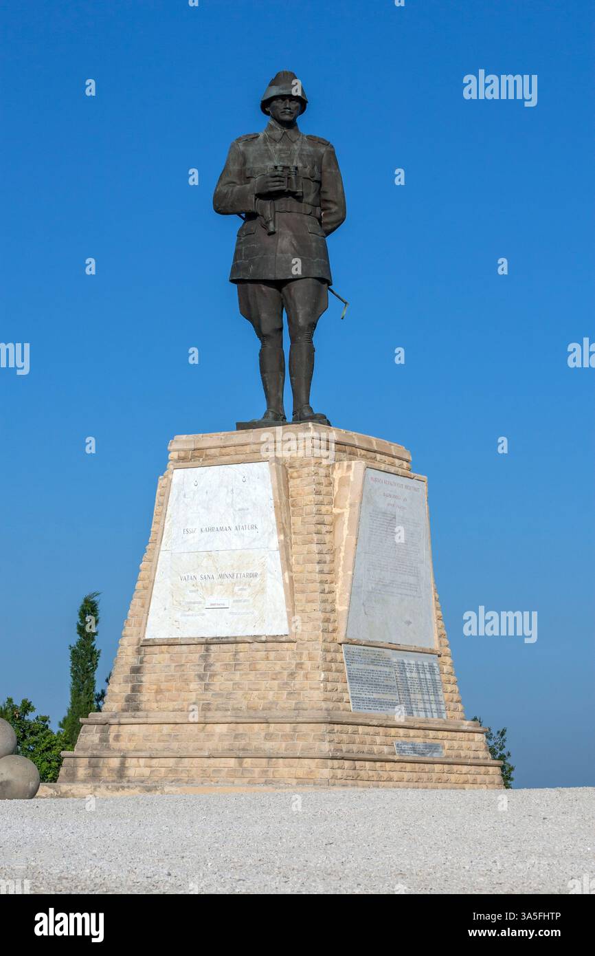 The bronze; statue of Turkish World War One hero Mustafa Kemal on the ...