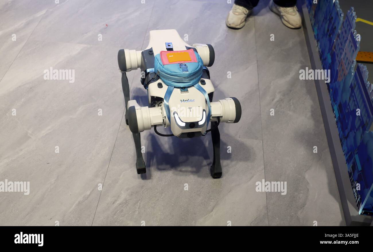 SHANGHAI, CHINA - MARCH 20, 2025 - Haier's four-legged intelligent ...