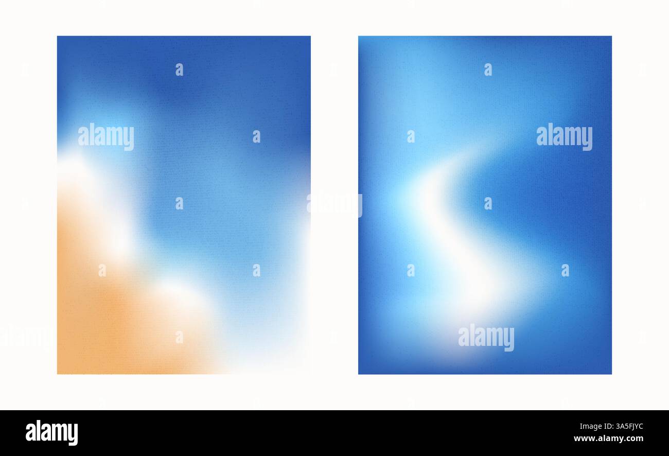 Blur beach and sky gradient backgrounds. Grainy noise gradation blue ...