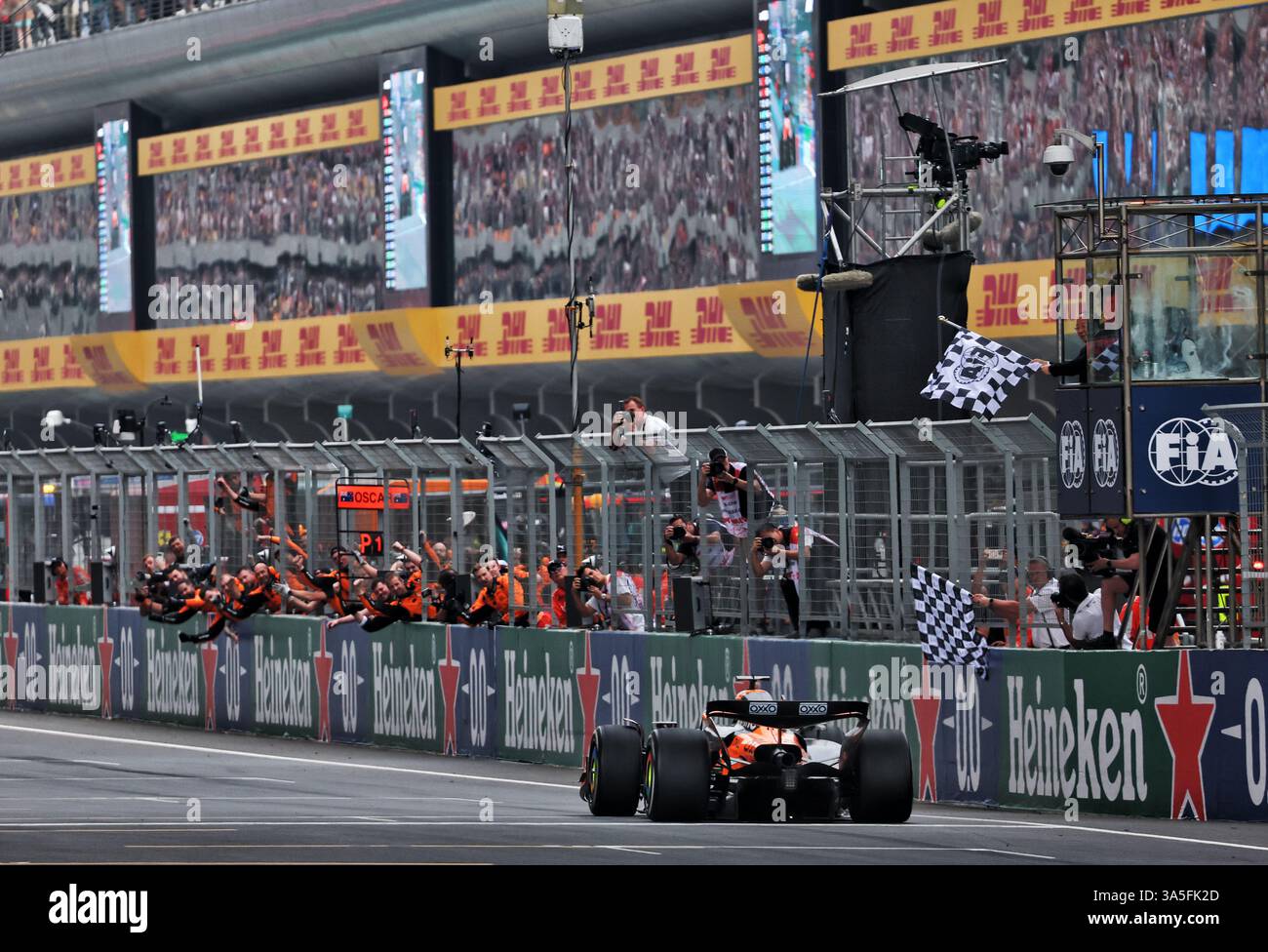 Shanghai, China. 23rd Mar, 2025. Race winner Oscar Piastri (AUS ...