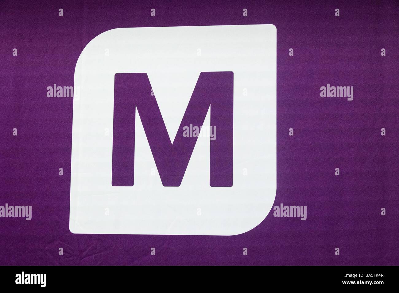 Logo of the of the Moderates, is seen during the political party, the ...