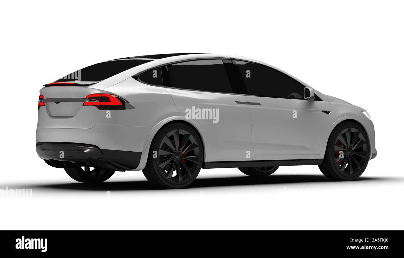 Izmir, Turkey - Mar 19 2025: White background, half rear right view of ...