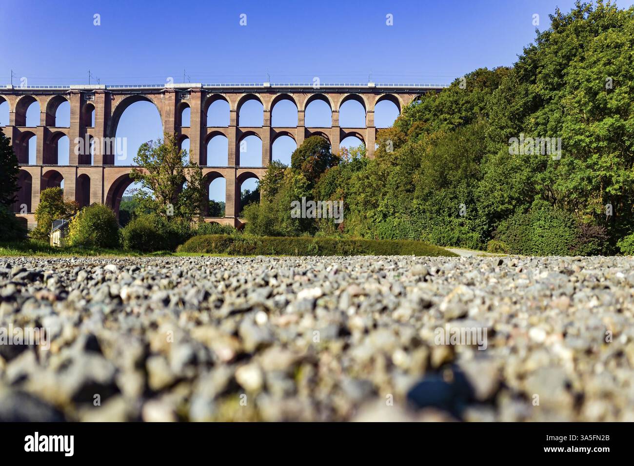 The Goltzsch Viaduct is the world's largest brick viaduct. Sunny cold ...
