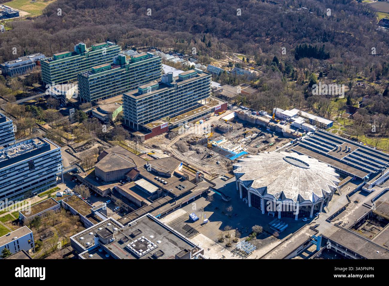 Luftbild, RUB Ruhr-Universität Bochum, Baustelle, Querenburg, Bochum ...