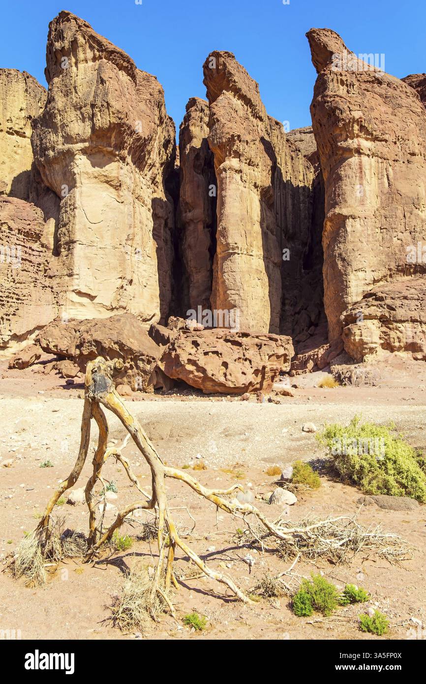 Solomon pillars of Timna park. The Timna Valley in the south of the ...