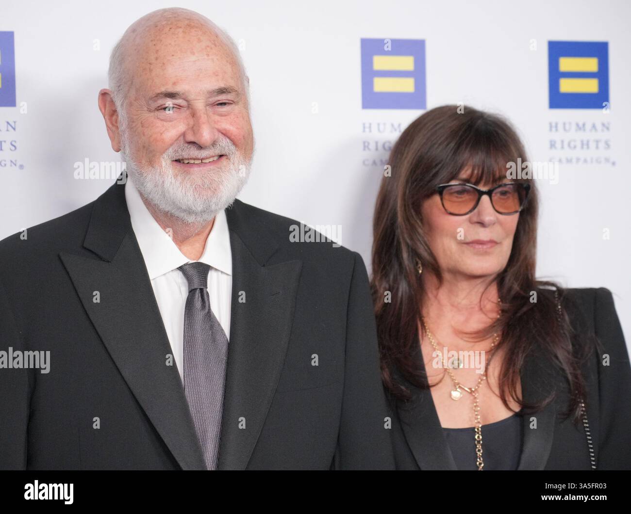 (L-R) Rob Reiner and Michele Reiner arrives at the Human Rights ...