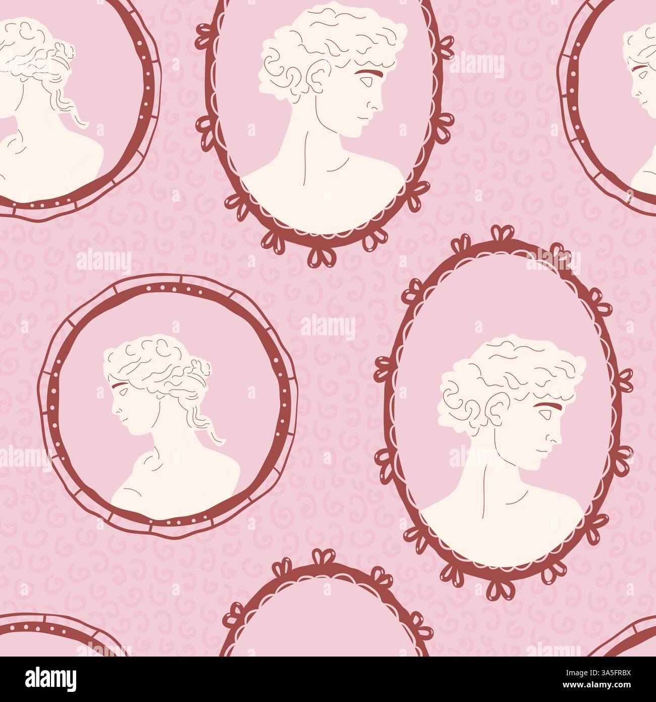 Antique Roman Statues seamless pattern. Greek goddess sculpture on ...