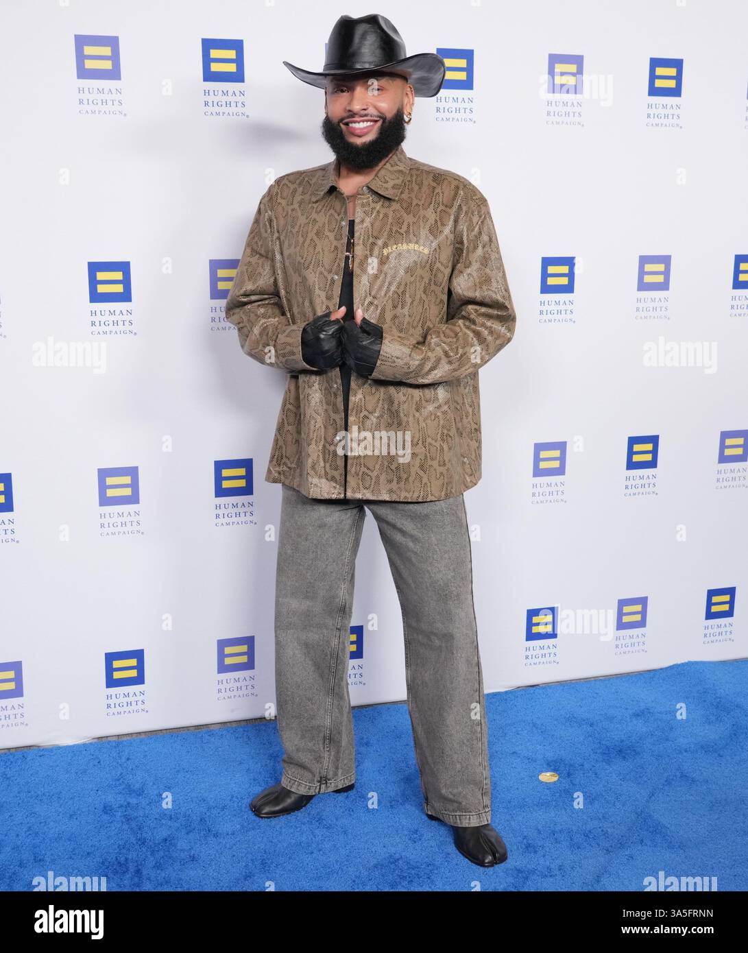 Los Angeles, USA. 22nd Mar, 2025. Manny Jay arrives at the Human Rights ...