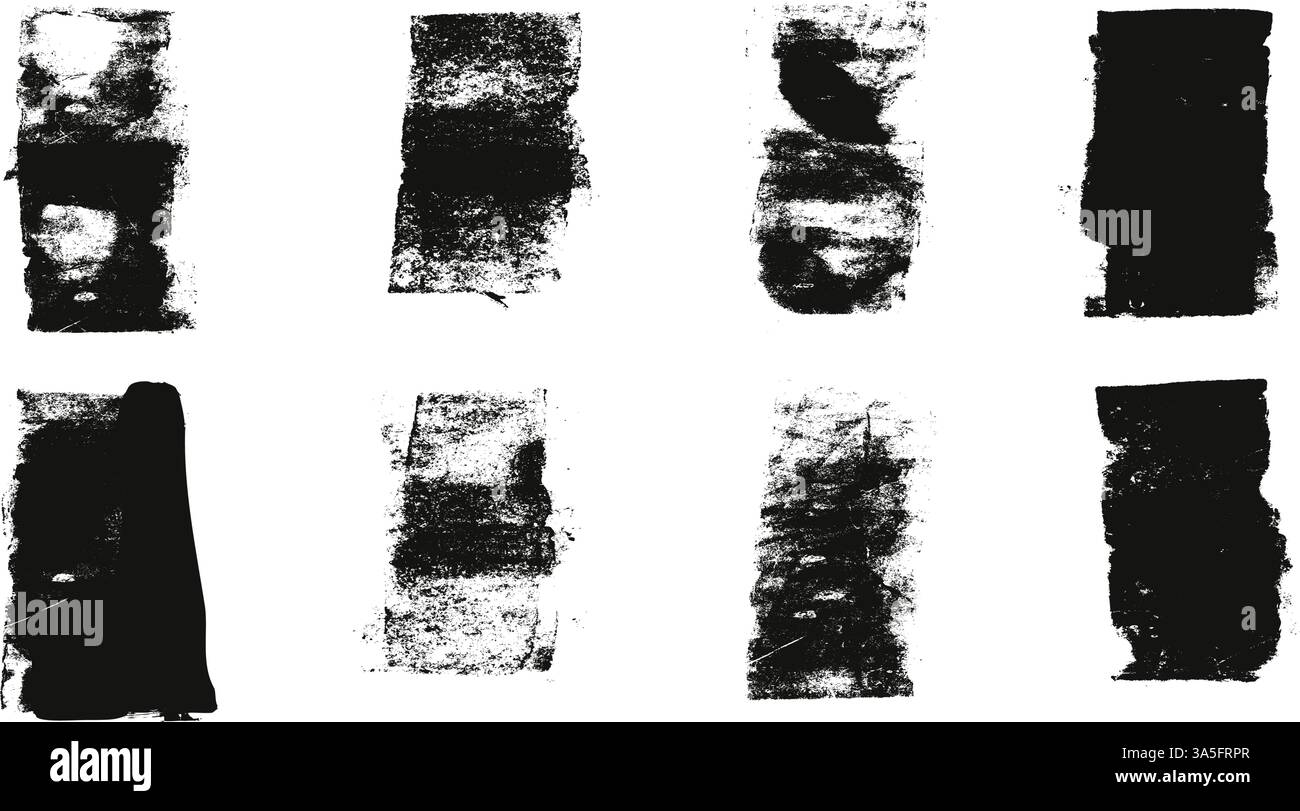 Grunge distressed textures set. Ink roller spots background. Eroded ...