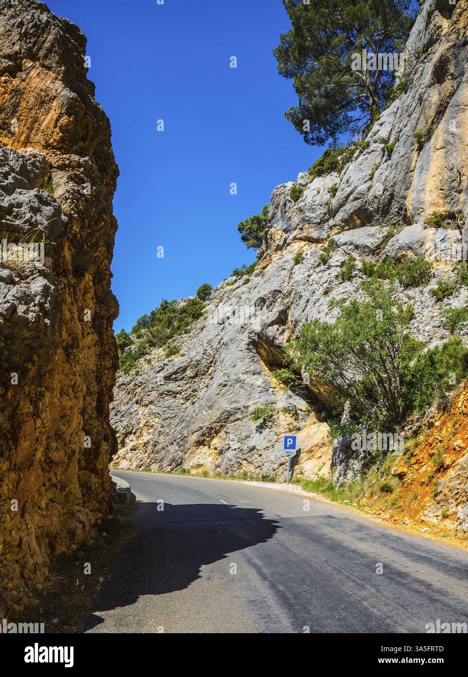 Sharp mountain road. The largest alpine canyon Verdon, Provence, France ...