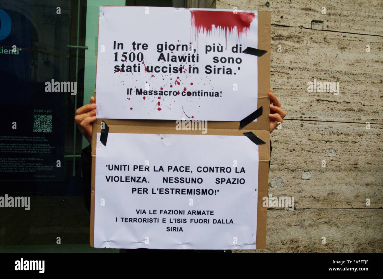 Rome, Italy. 22nd Mar, 2025. The Syrian community in Italy protests ...