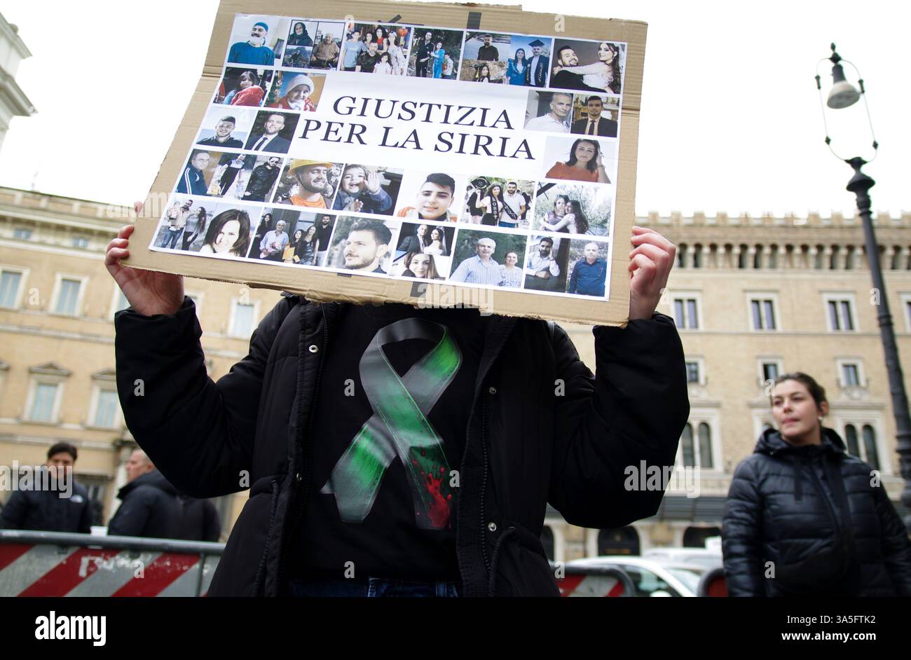 Rome, Italy. 22nd Mar, 2025. The Syrian community in Italy protests ...