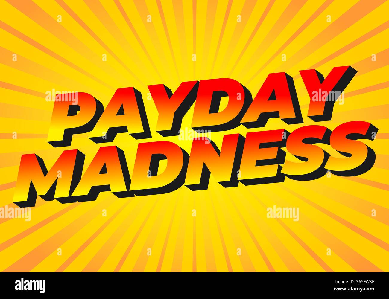 Payday madness. Text effect design in bold font type. for promotional ...