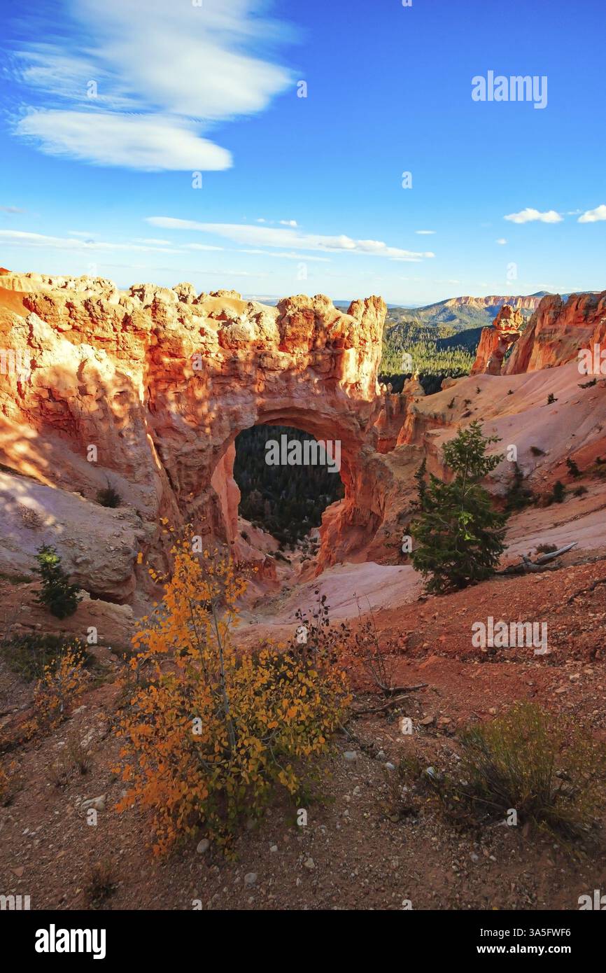 Magnificent colossal Natural Bridge and Arch. Bryce Canyon in the USA ...