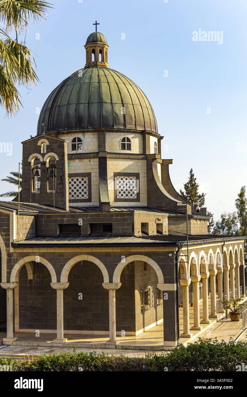 Magnificent monastery surrounded by columns. The Church of the ...