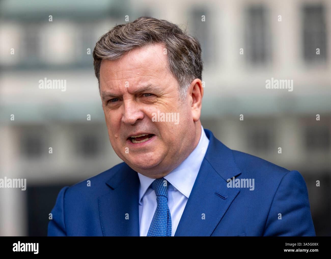 London, UK. 23rd Mar, 2025. Mel Stride, Shadow Chancellor, gives an ...