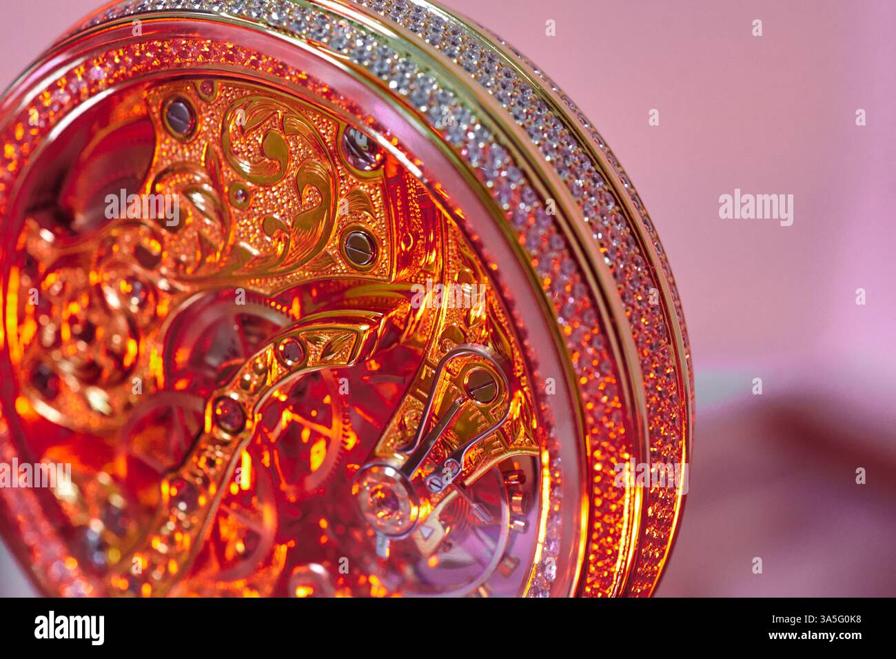 Intricate beauty of a handcrafted jewelry watch mechanism captured in ...