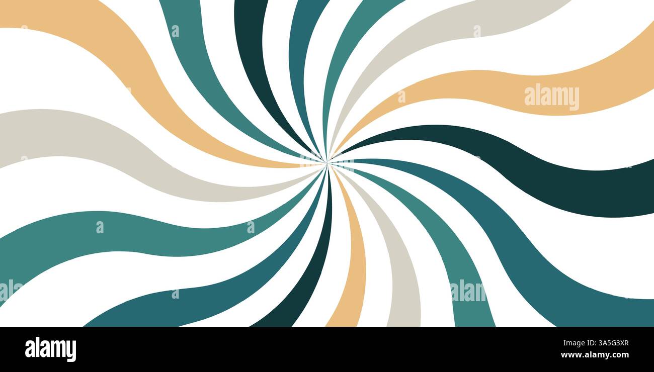 Abstract Spiraling Colored Groovy Banner with Wavy Shapes in Neutral ...