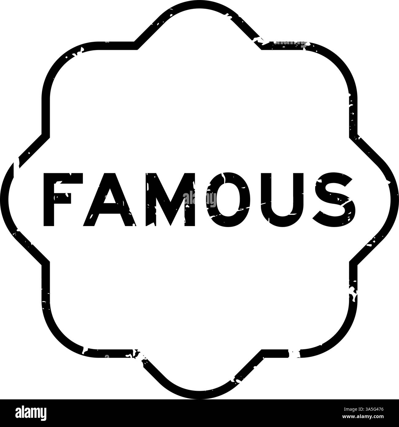 Grunge black famous word rubber seal stamp on white background Stock ...