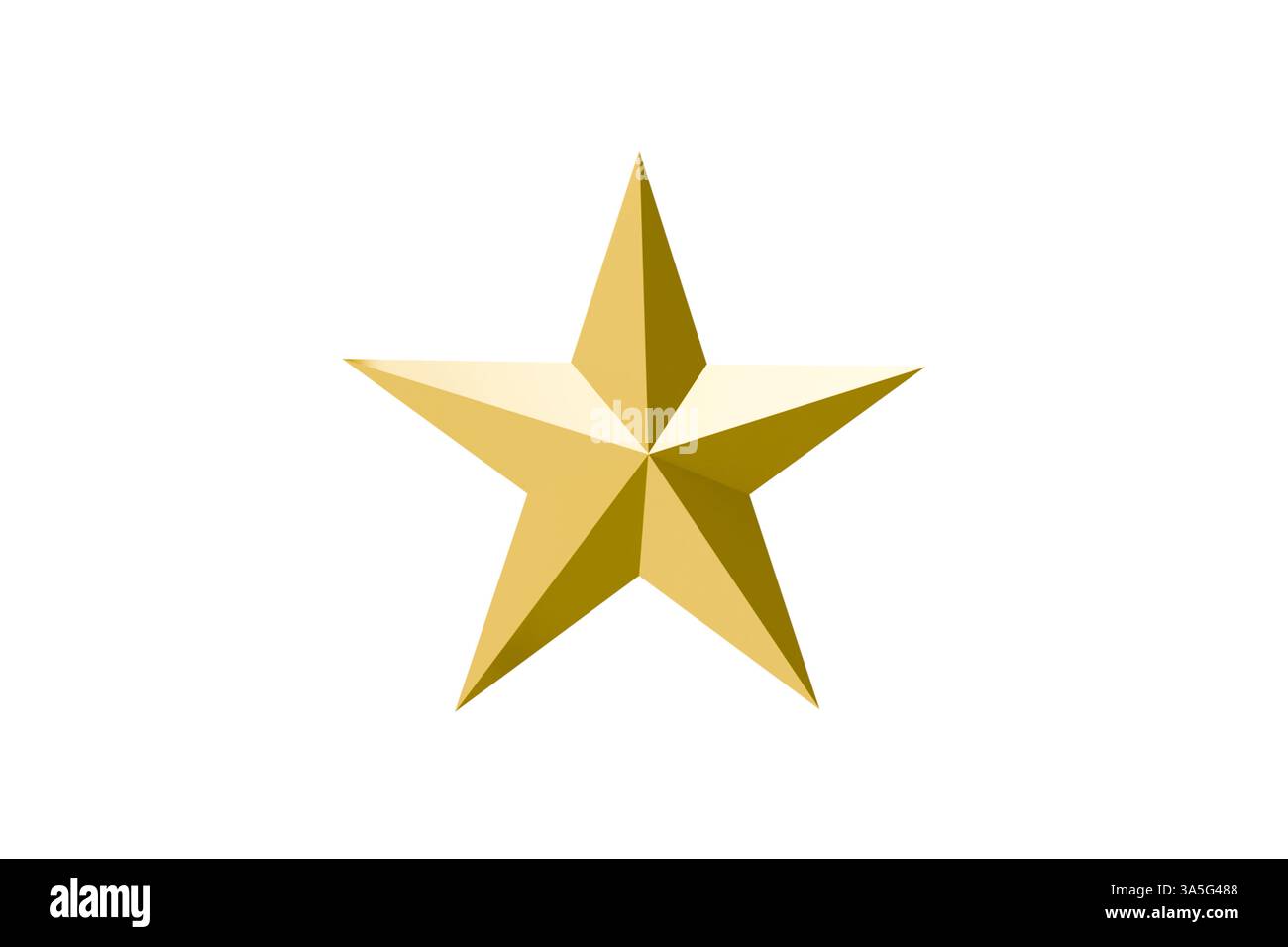 3D model of one gold star on a white background, award Stock Photo - Alamy