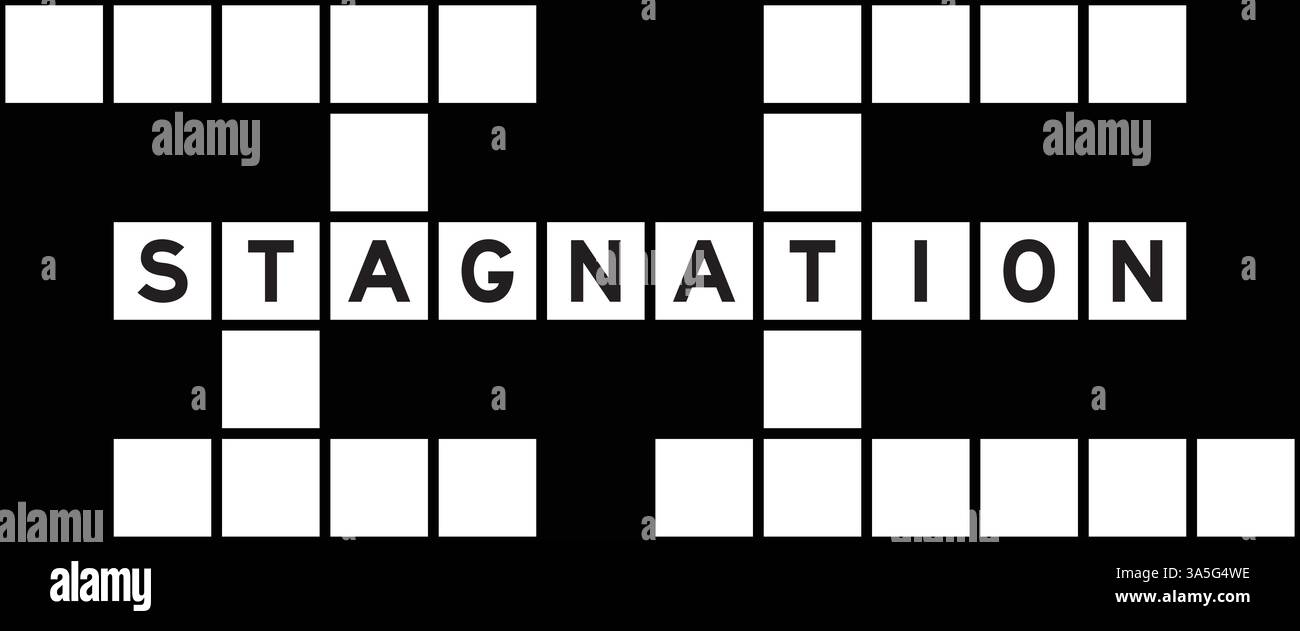 Alphabet letter in word stagnation on crossword puzzle background Stock ...