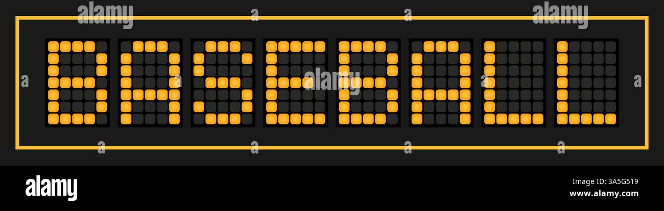 Orange color led banner in word baseball on black background Stock ...