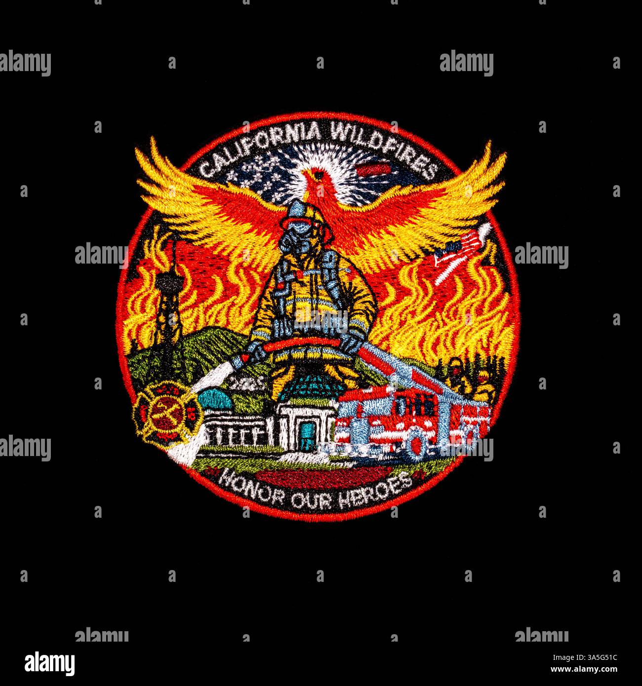 California Wildfire Memorial Patch Stock Photo - Alamy
