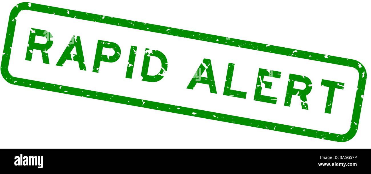 Grunge green rapid alert word square rubber seal stamp on white background Stock Vector Image ...