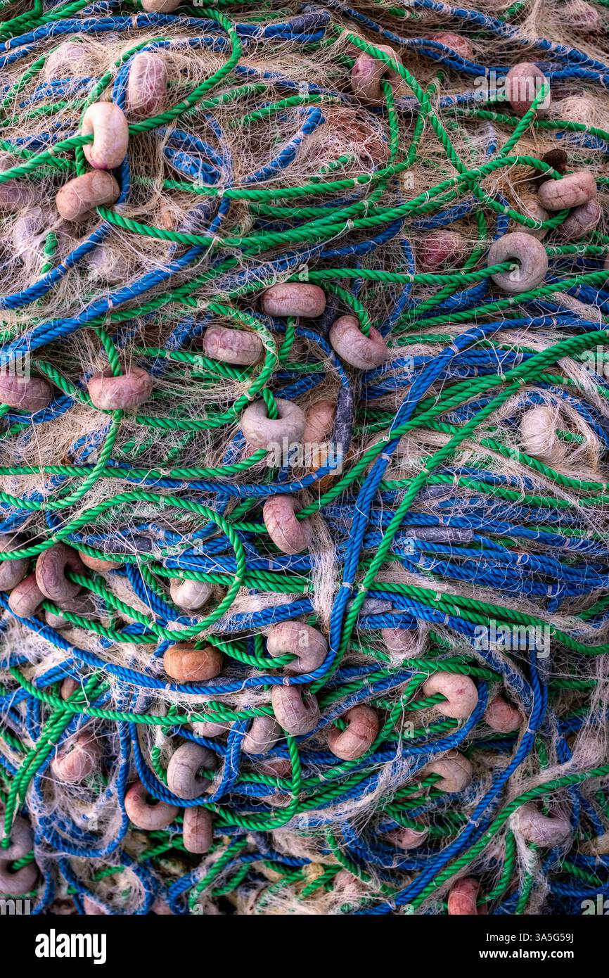 Fishnet fishing lines detail in hi-res stock photography and images - Alamy