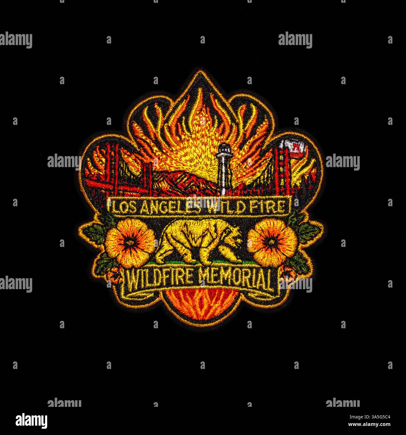 California Wildfire Memorial Patch Stock Photo - Alamy