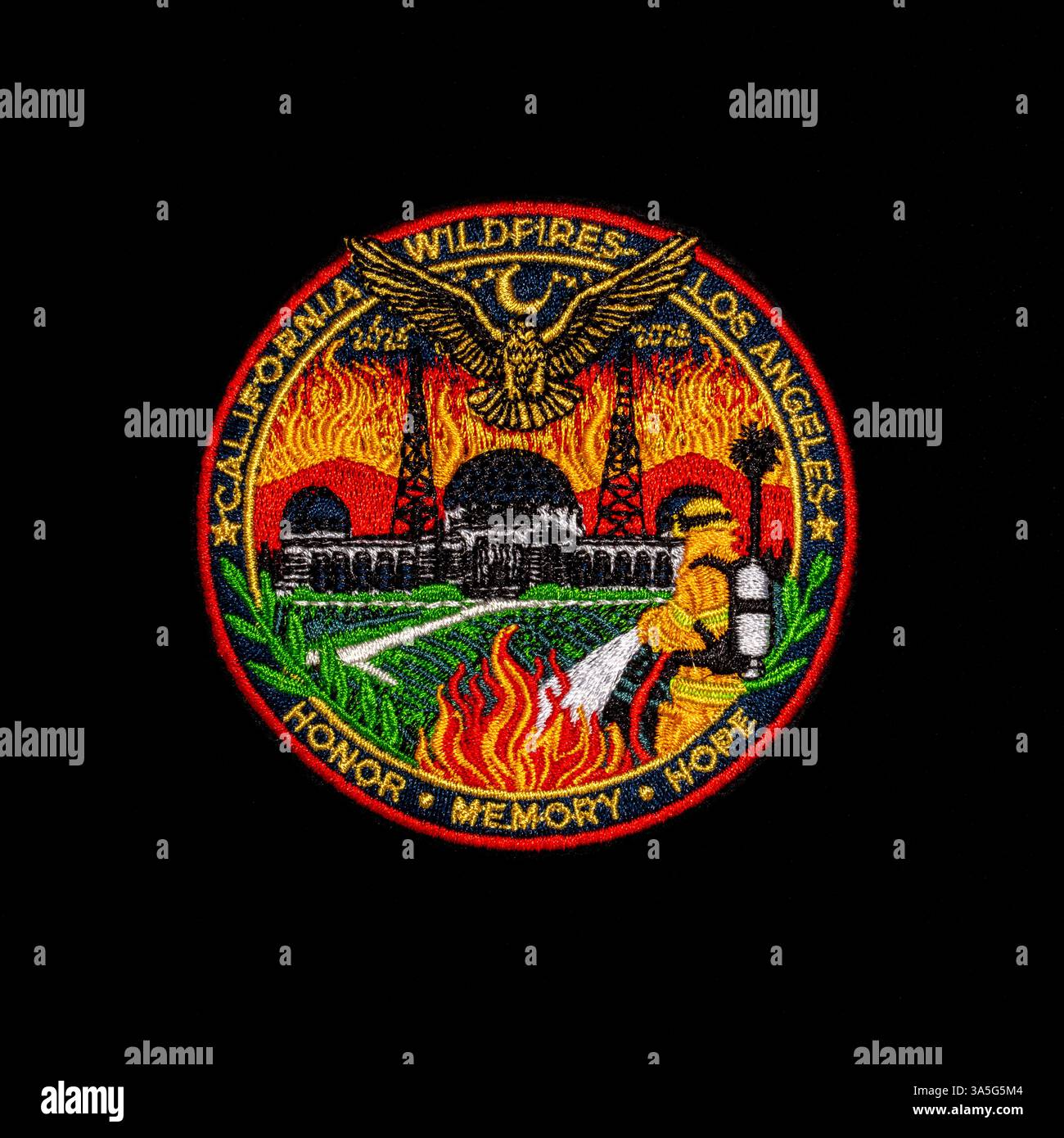 California Wildfire Memorial Patch Stock Photo - Alamy